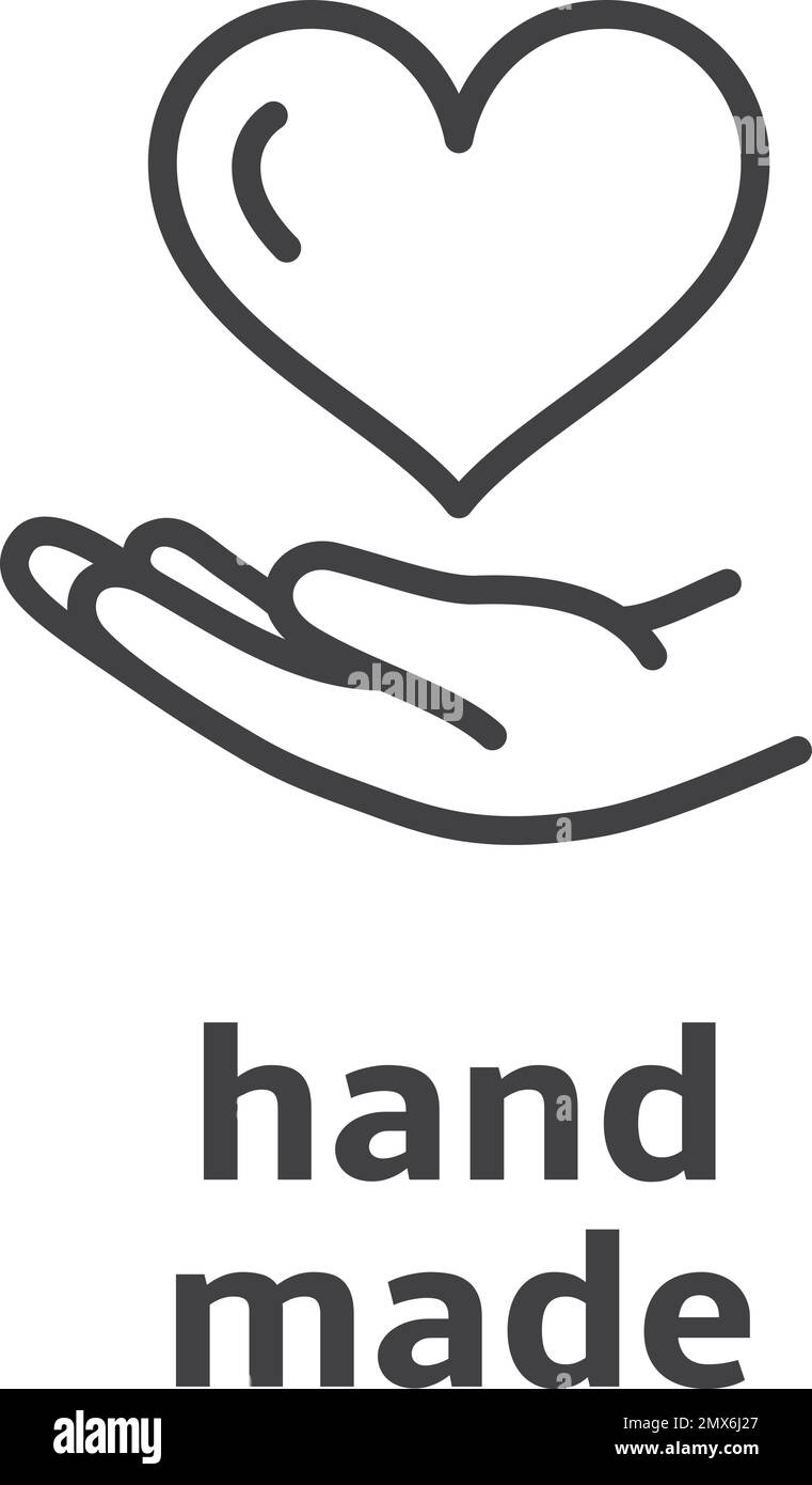 Hand made sign. Handcraft certificate linear emblem Stock Vector Image ...