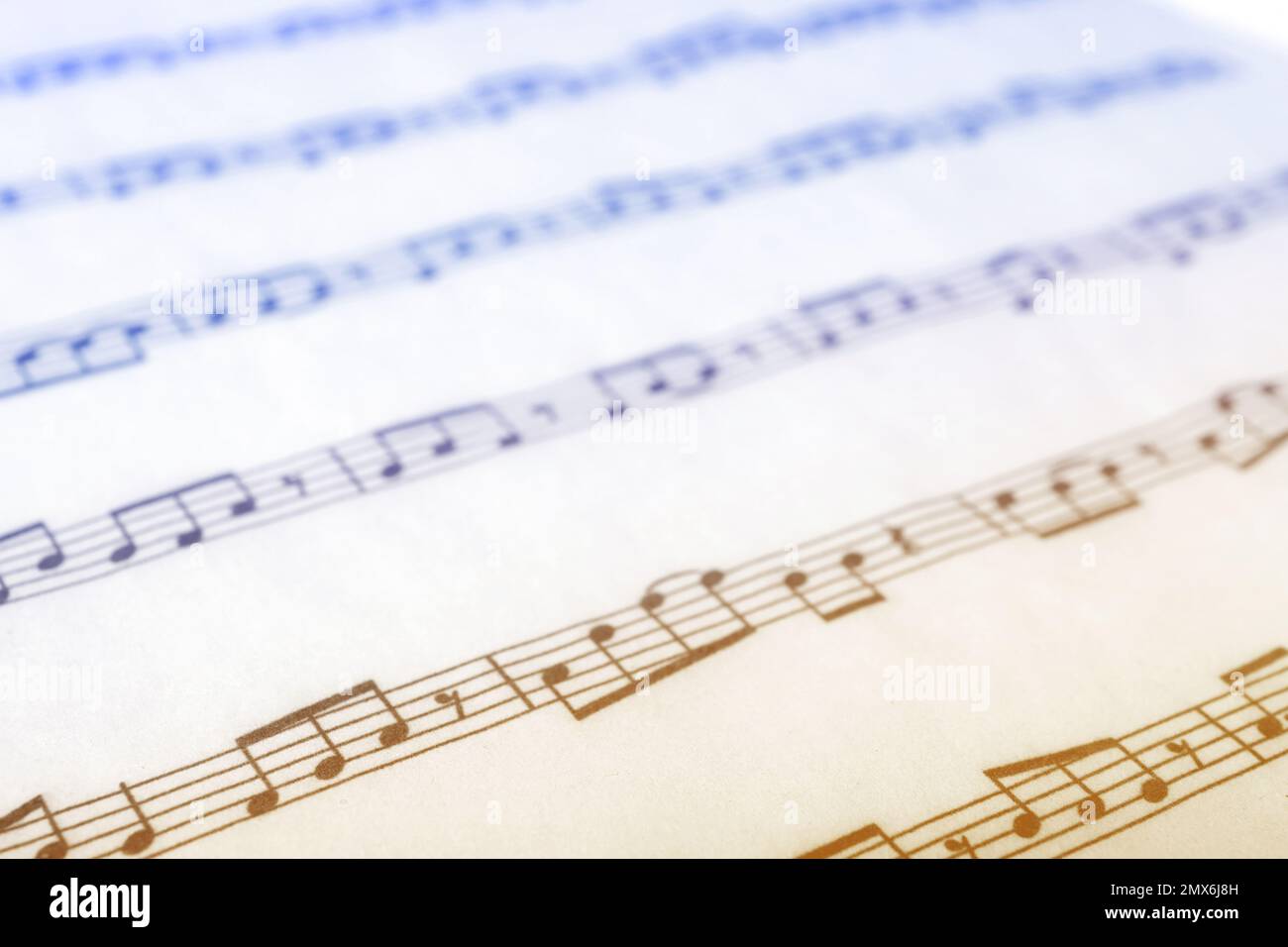 Sheet with music notes as background, closeup Stock Photo - Alamy