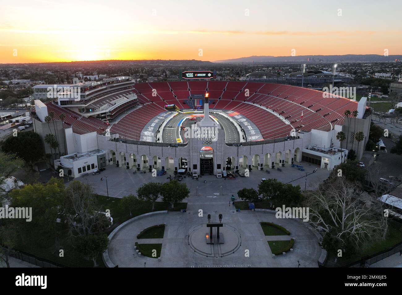 A general overall aerial view of the temporary asphalt racetrack at the ...
