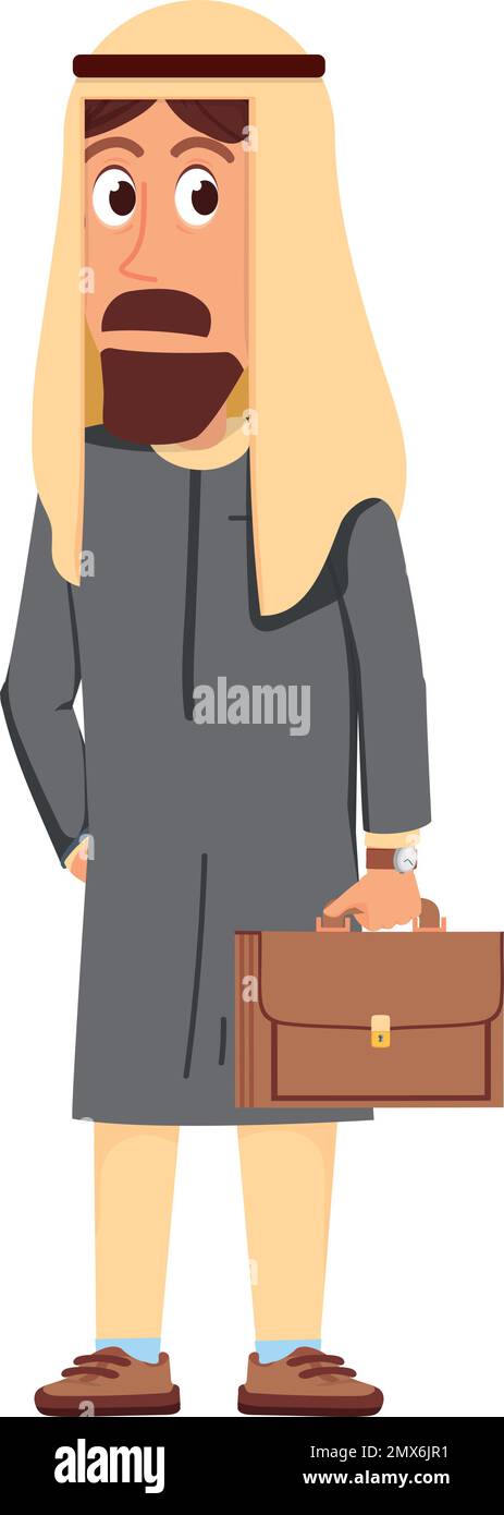 Middle eastern businessman with briefcase. Islamic man character Stock ...