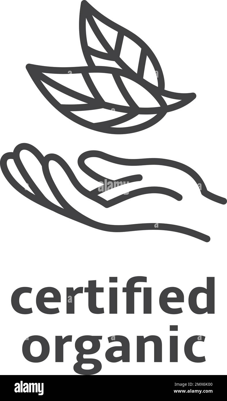 Certified organic sign. Healthy product linear icon Stock Vector Image ...