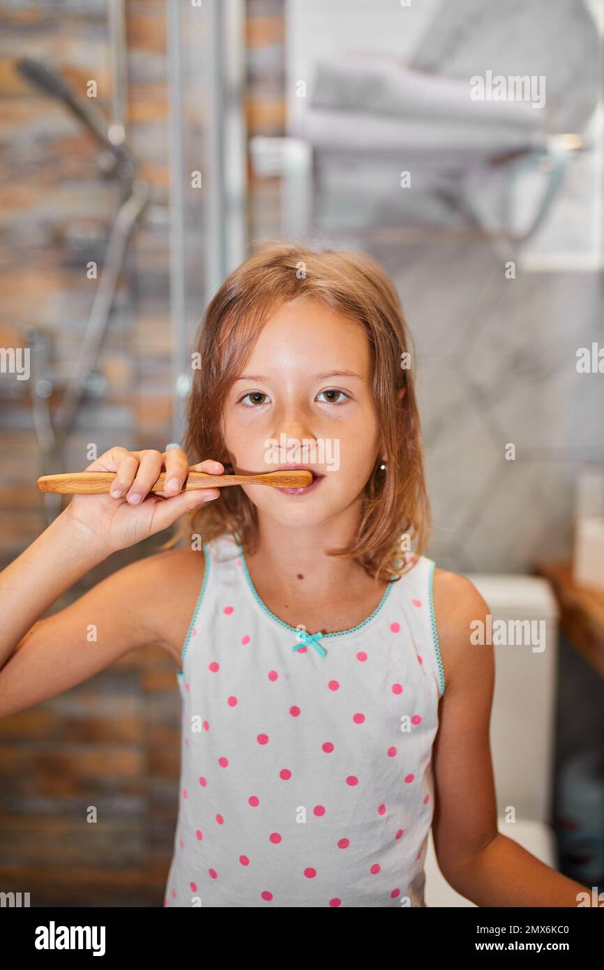 Baby girl brushing teeth people hi-res stock photography and images - Alamy