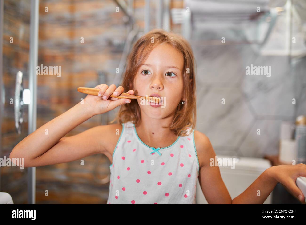 Baby girl brushing teeth people hi-res stock photography and images - Alamy