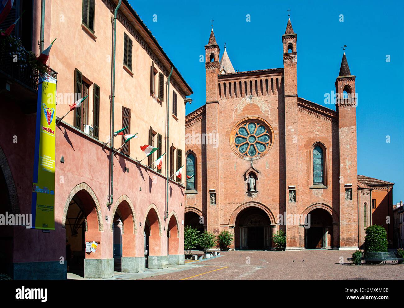 Italy Piedmont Langhe Alba Piazza Duomo - Catehedral of San Lorenzo ...