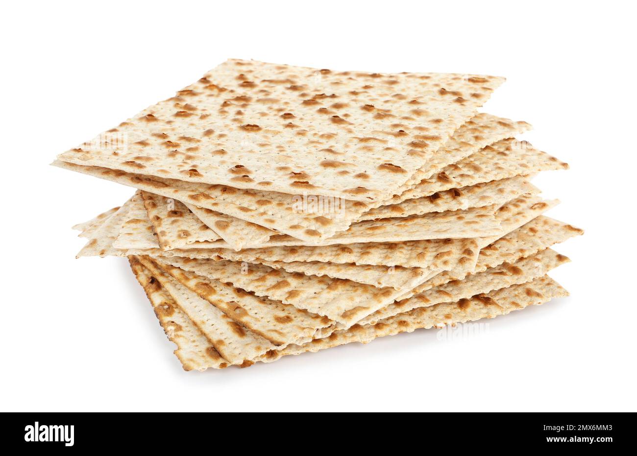 Passover matzos isolated on white. Pesach celebration Stock Photo - Alamy