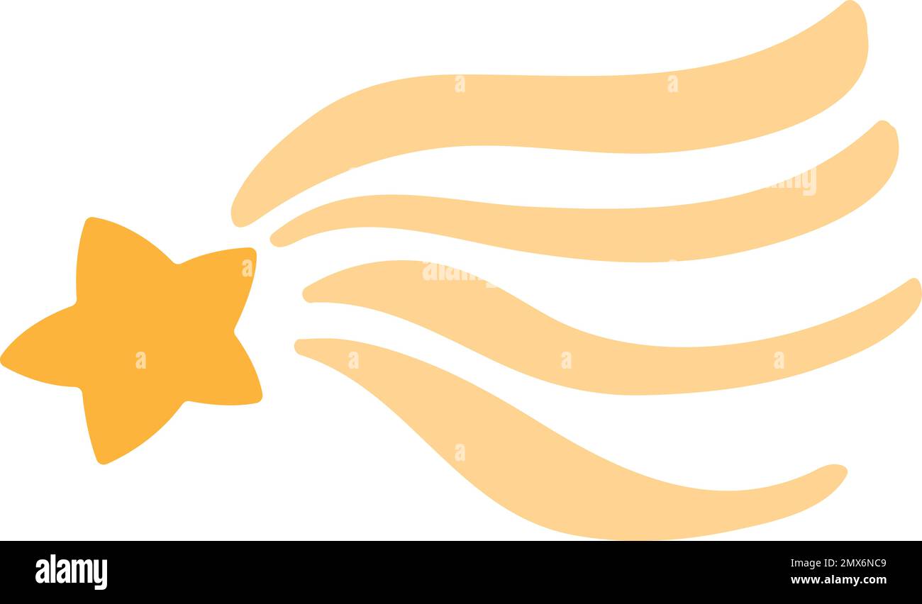 Flying yellow star icon. Space comet drawing Stock Vector Image & Art ...