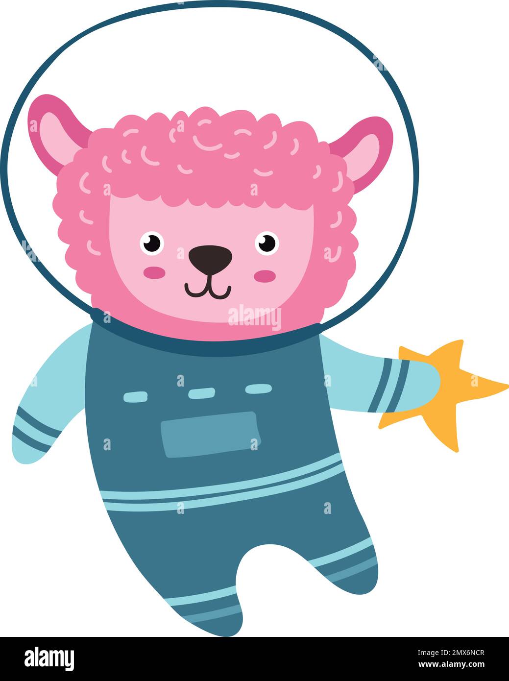 Cute lamb in space suit. Animal universe explorer Stock Vector Image ...