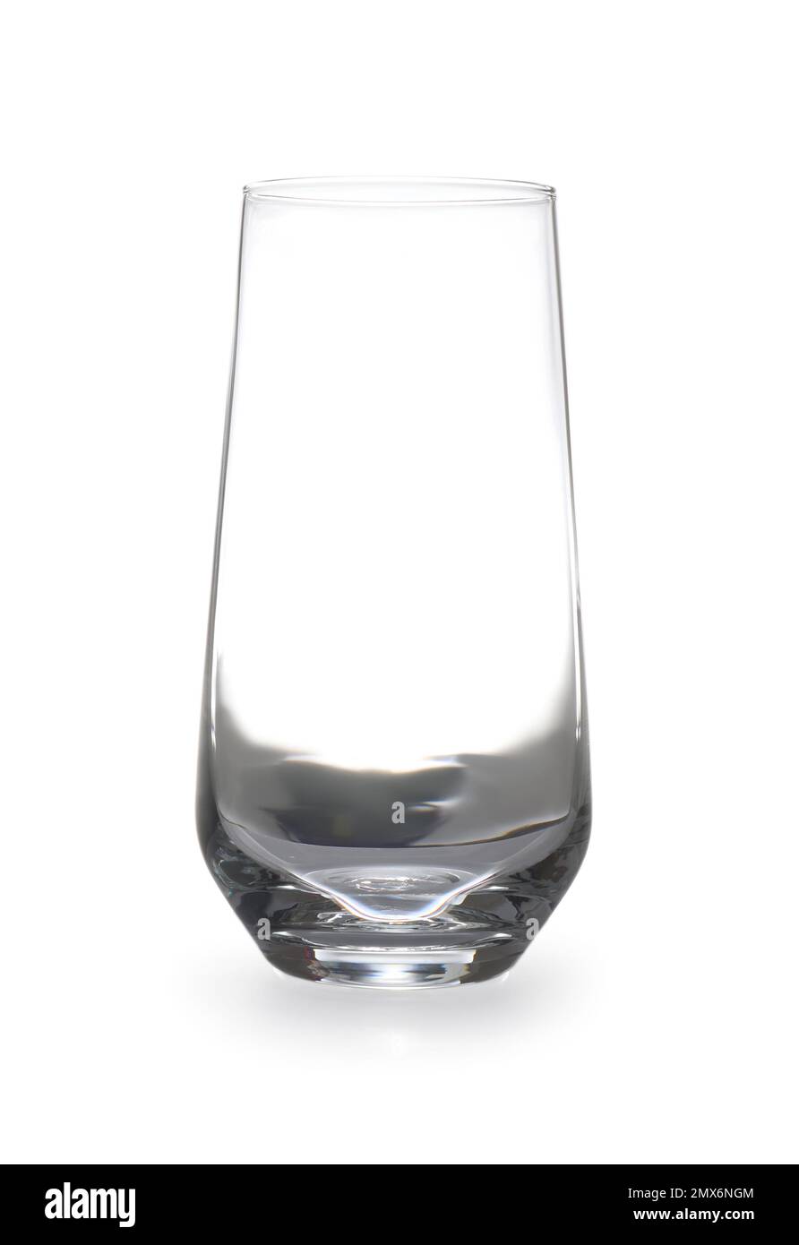 New clean empty glass isolated on white Stock Photo - Alamy