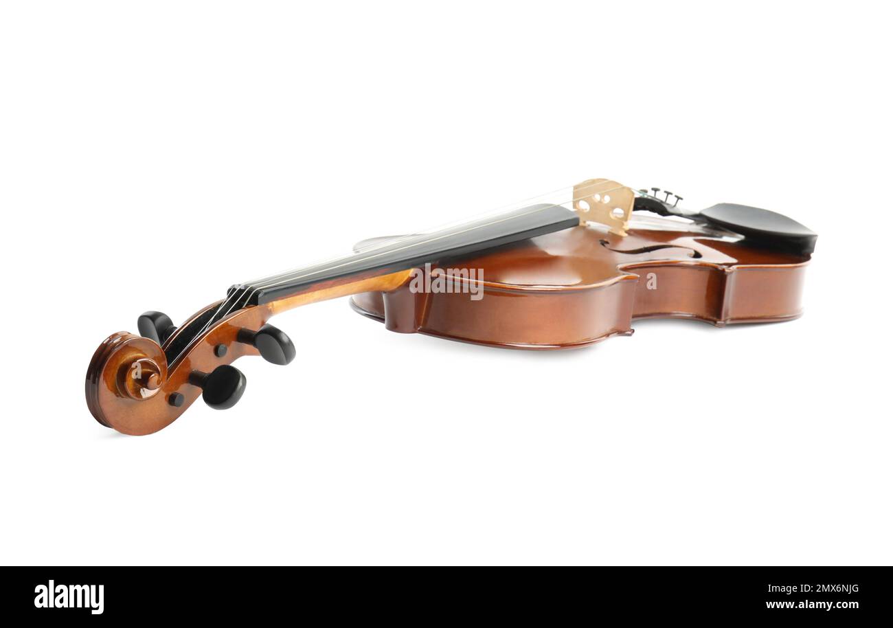 Beautiful classic violin isolated on white. Musical instrument Stock ...