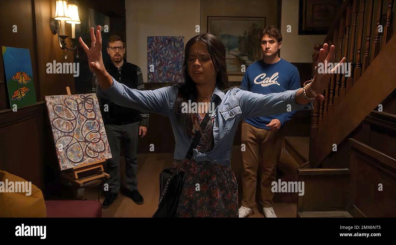 SORRY ABOUT THE DEMON, from left: Jeff McQuitty, Olivia Ducayen, Jon ...