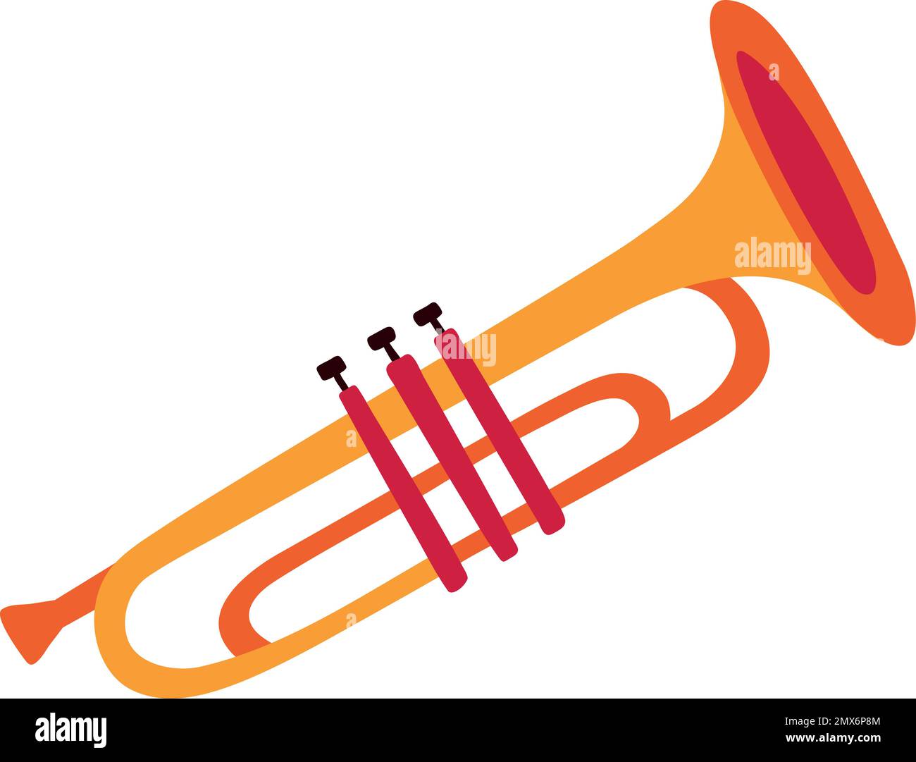Brass trumpet toy. Orchestra music color icon Stock Vector Image & Art ...