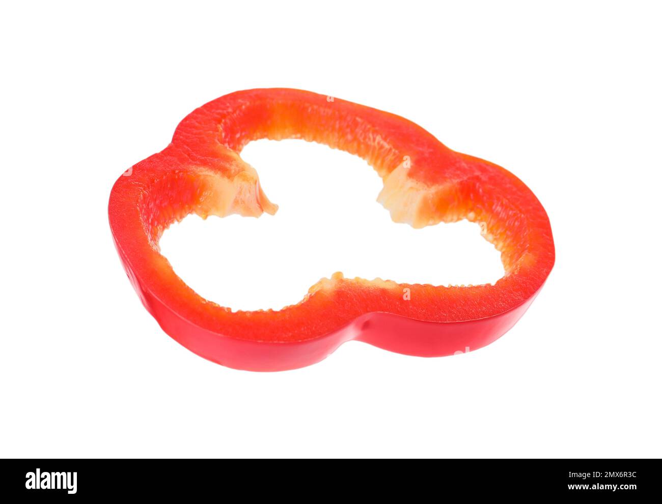 Slice of ripe bell pepper isolated on white Stock Photo - Alamy