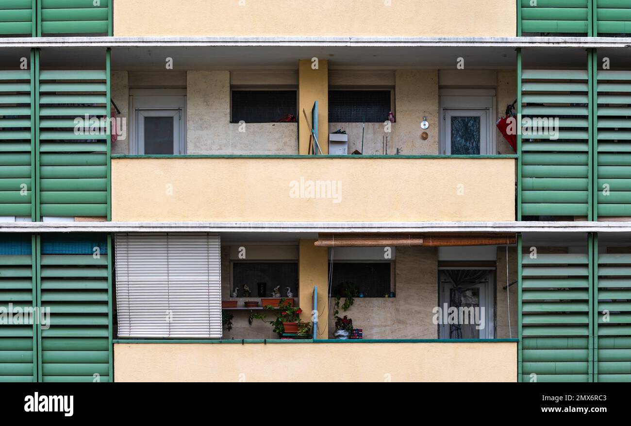 Blue french windows and balconies hi-res stock photography and images ...