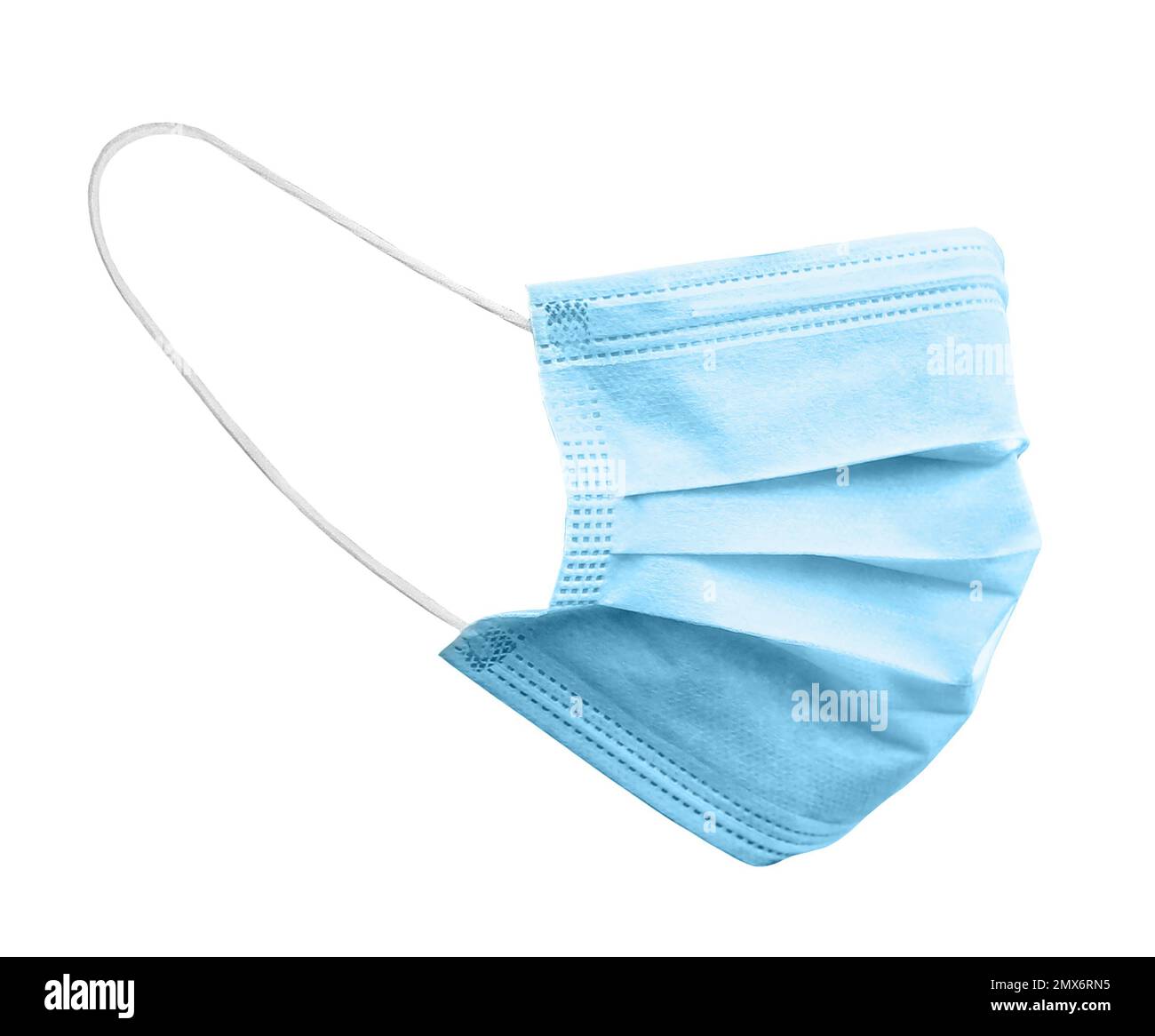 Blue medical face mask isolated on white Stock Photo - Alamy