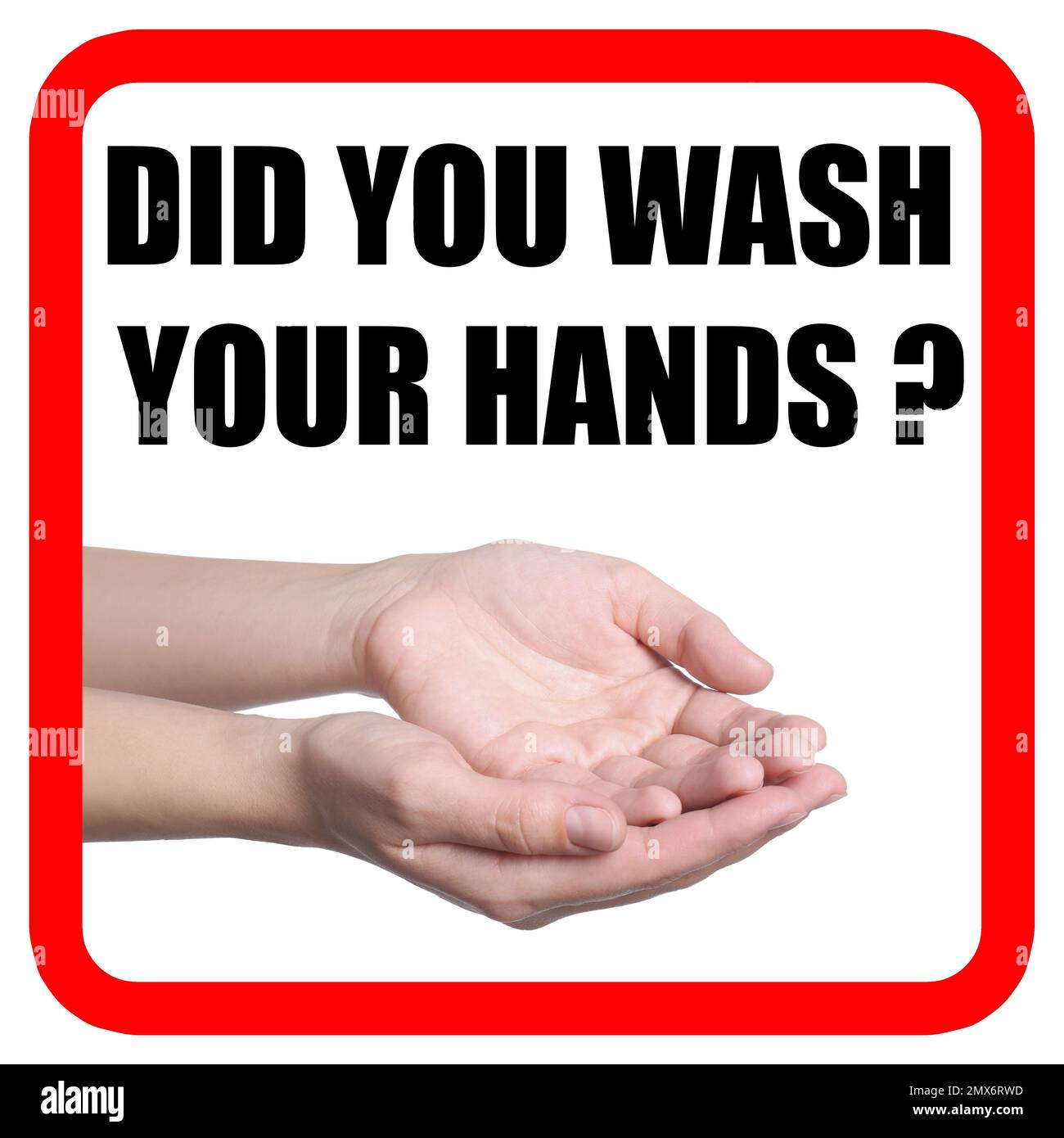 Woman showing clean palms, closeup. Washing hands as important measure ...