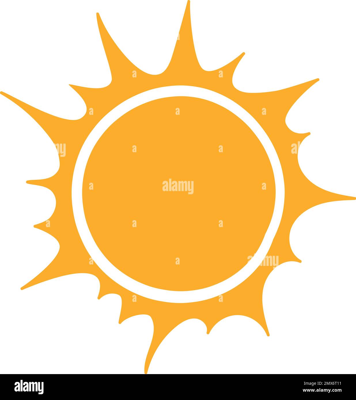 Shining sun symbol. Yellow summer heat icon Stock Vector Image & Art ...