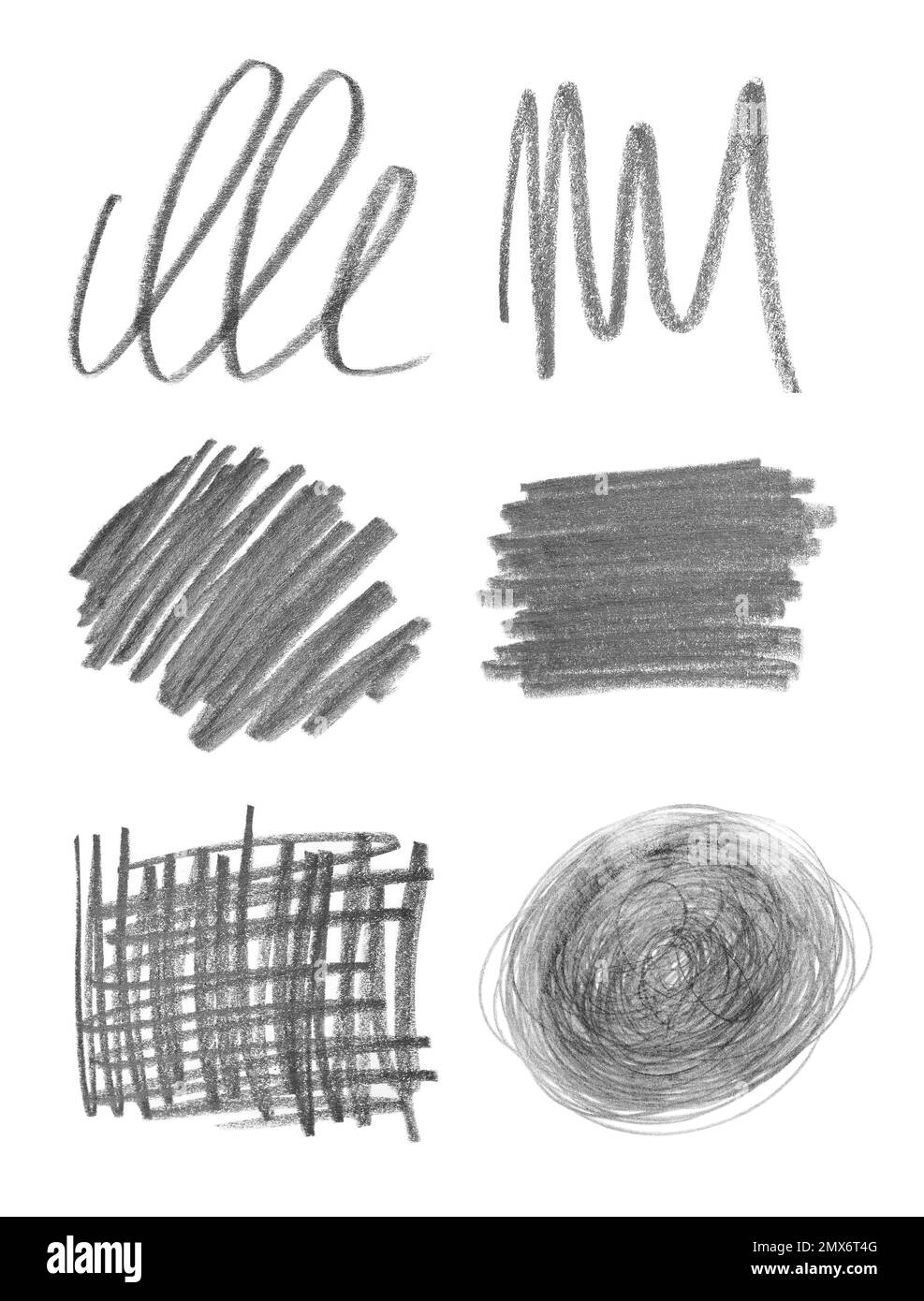 Collage of drawn pencil scribbles on white background Stock Photo - Alamy