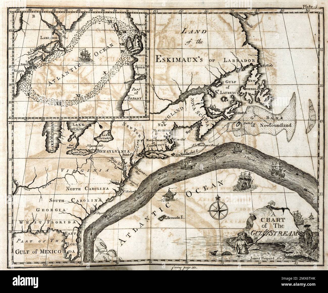 Atlantic ocean stream map hi-res stock photography and images - Alamy