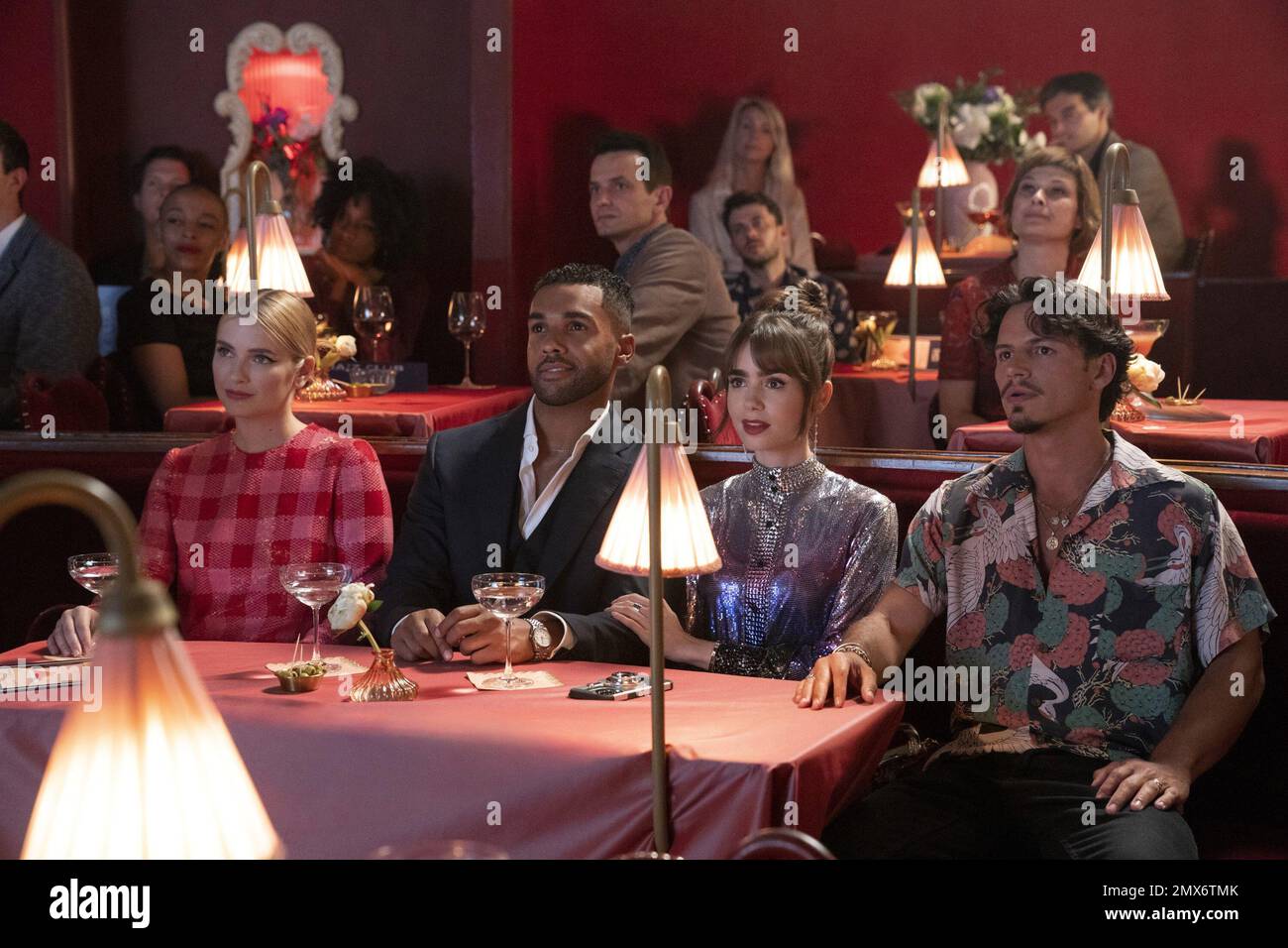 EMILY IN PARIS, bottom from left: Camille Razat, Lucien Laviscount ...