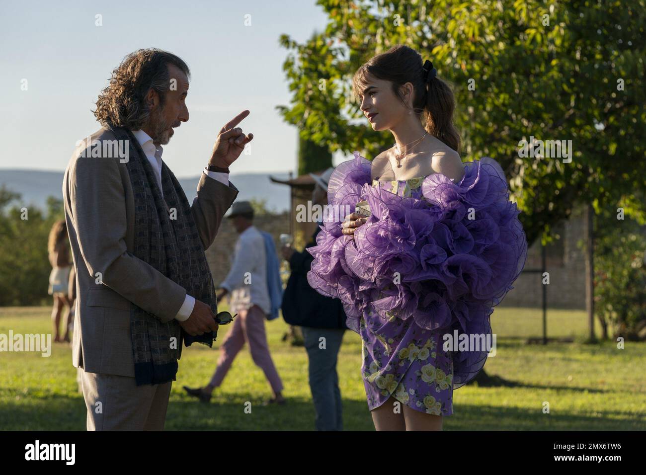 EMILY IN PARIS, from left: David Coburn, Lily Collins, Ex-En-Provence ...