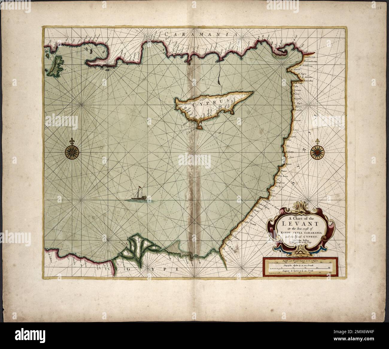 A chart of the LEVANT or the sea coast of Egypt, Syria, Caramania and ...