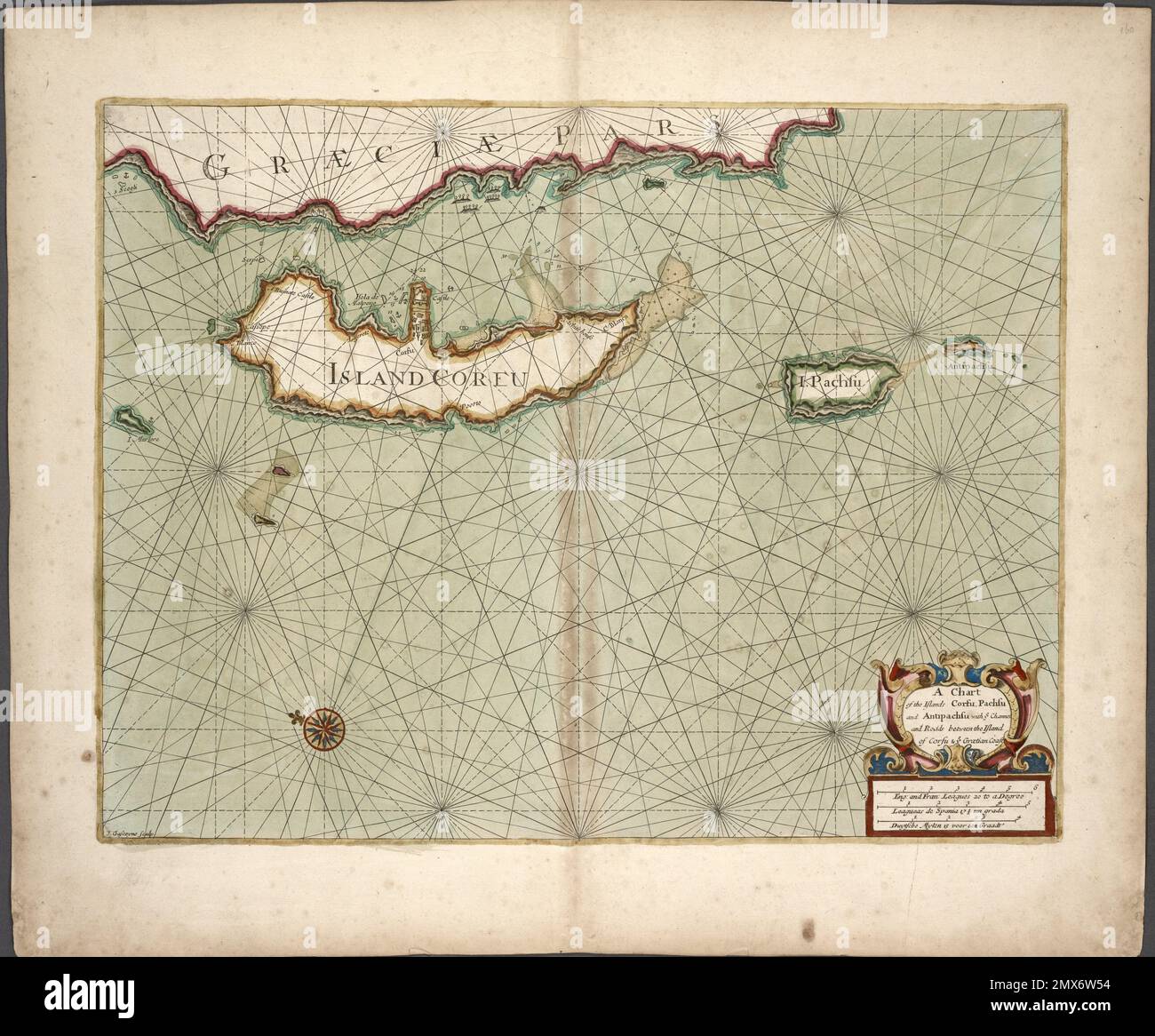 A chart of Islands Corfu, Pachfu and Antipachfu with channel and Rodds ...