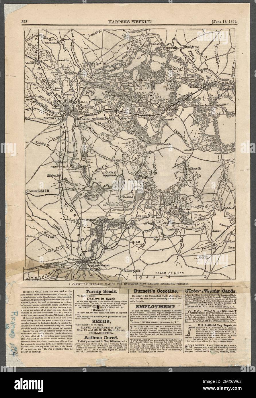 Civil war map america 1865 hi-res stock photography and images - Alamy