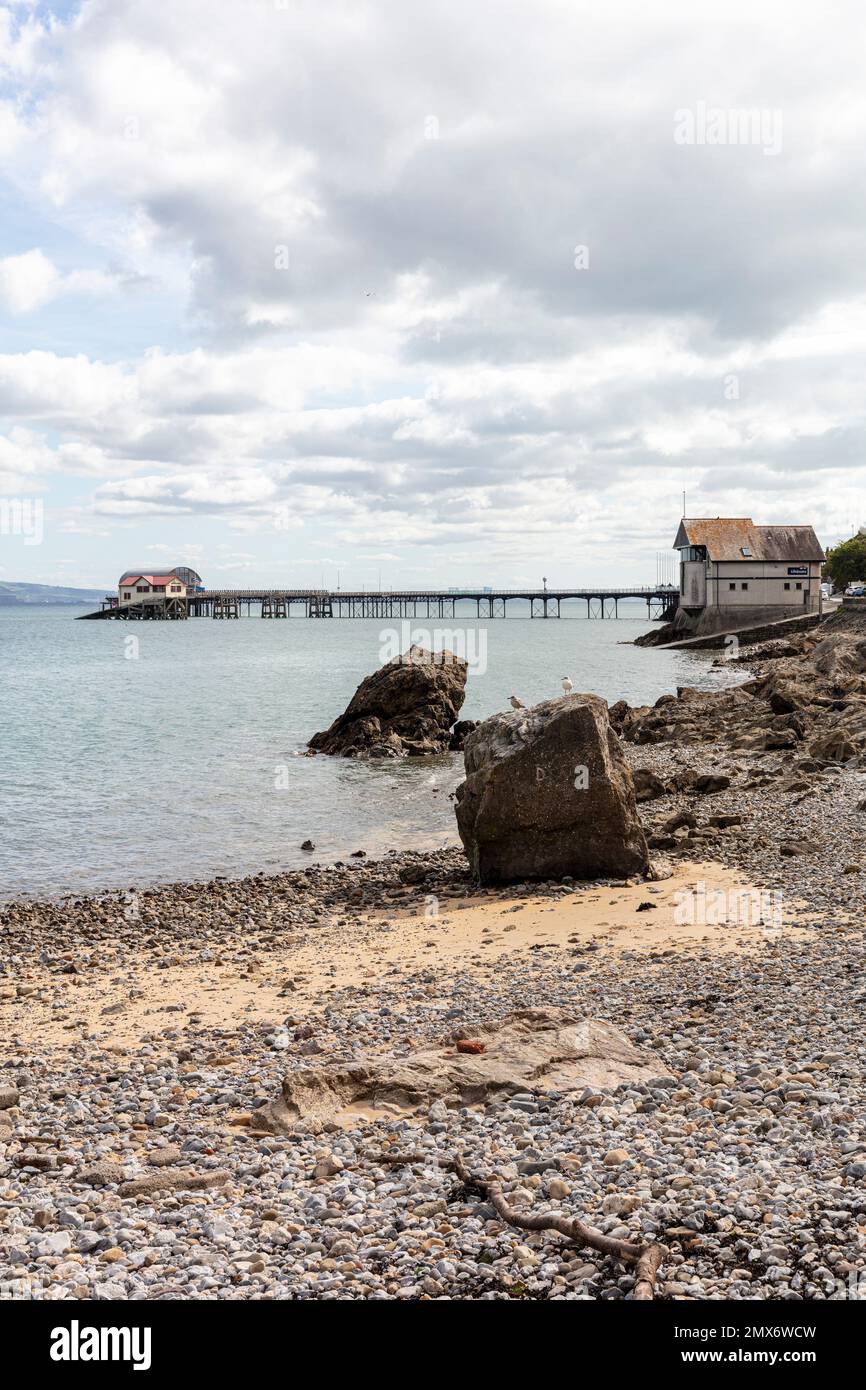 The Mumbles Lifeboat Station and pier, Mumbles pier, The Mumbles, Wales ...