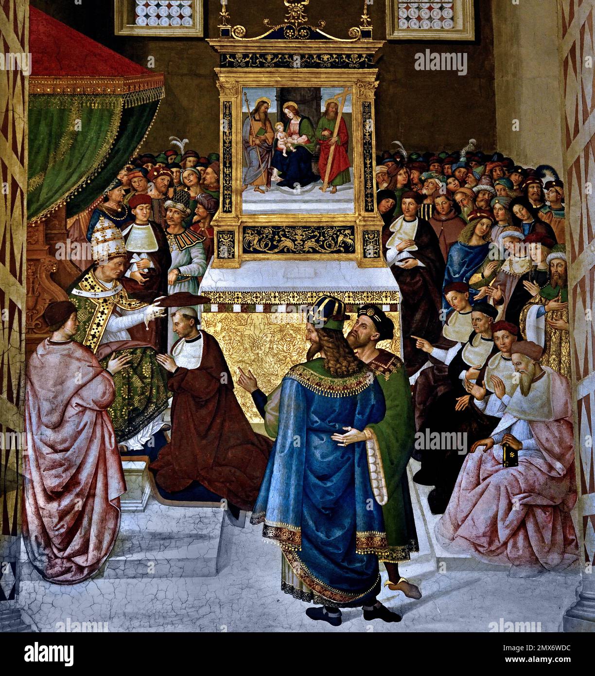 Enea Silvio is Elevated to Cardinal 1502-08 Fresco, Piccolomini Library ...