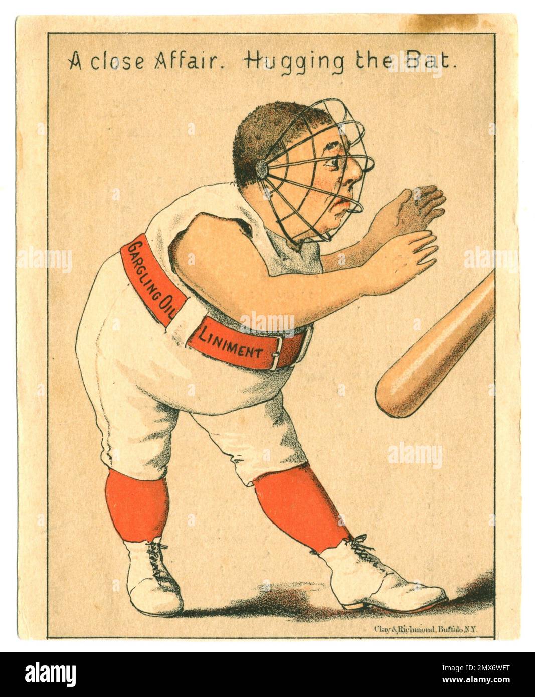 A close affair, hugging the bat Additional title: Five cards in color ...