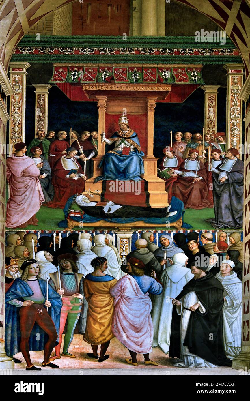 The Canonization of Catherine of Siena by Pope Pius I by PINTURICCHIO ...