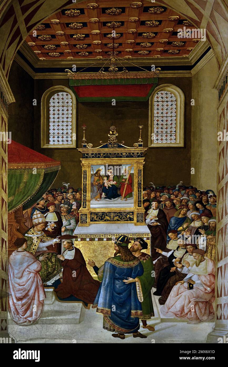 Enea Silvio is Elevated to Cardinal 1502-08 by Pinturicchio 1454 - 1513 ...