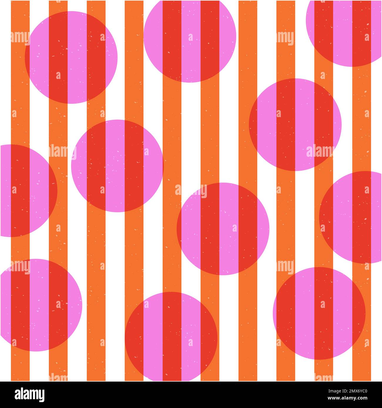 Colorful geometric shape background in trendy riso graph print texture ...