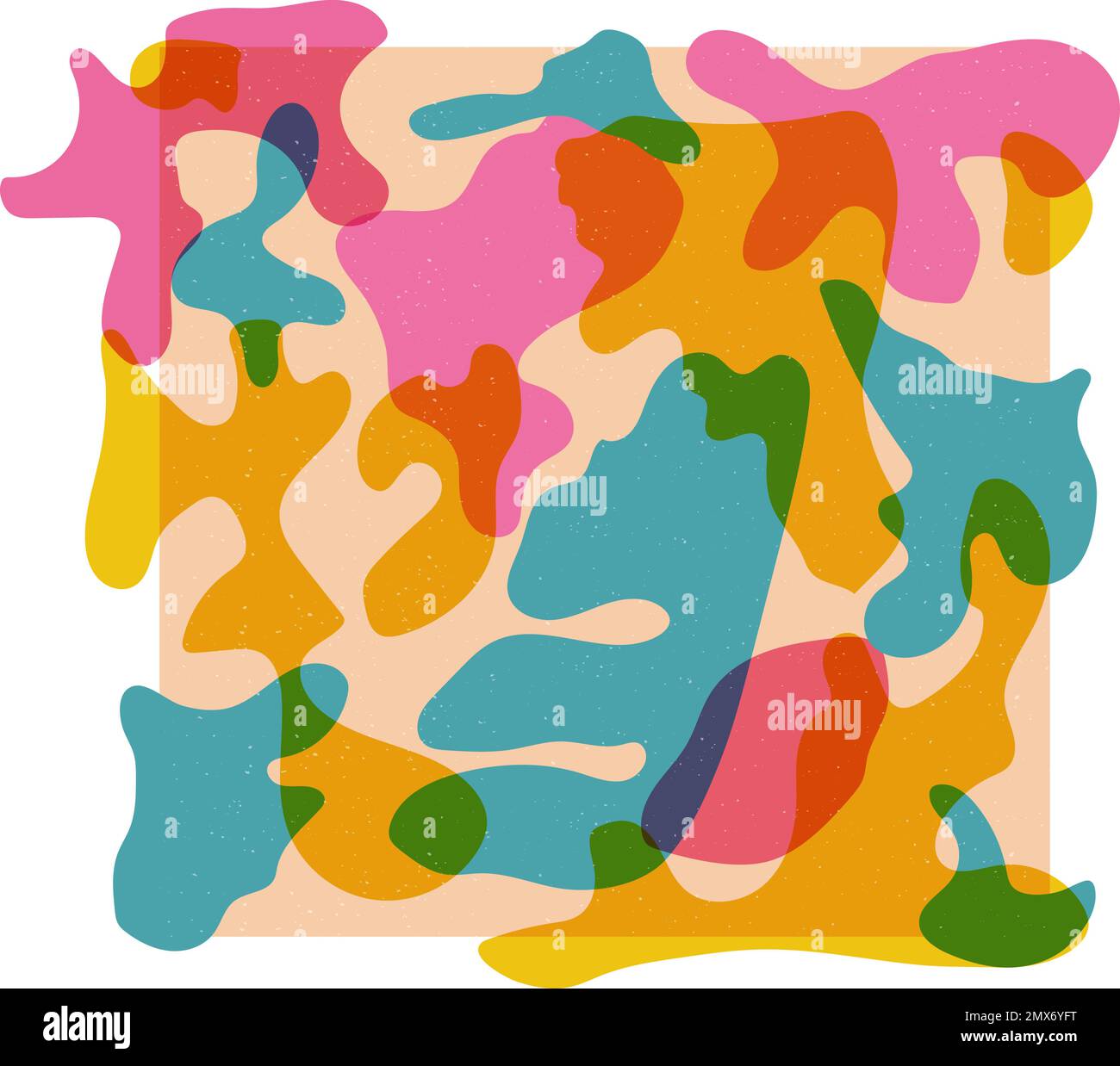 Colorful geometric shape background in trendy riso graph print texture ...