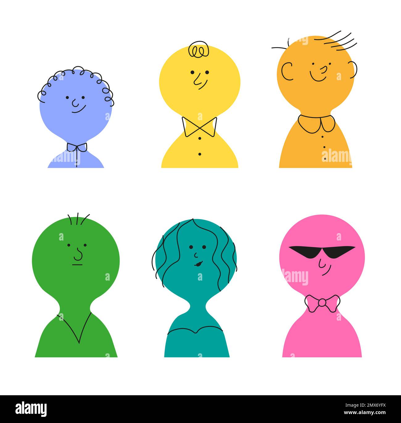 Colorful cute children face set vector. Funny toldder heads smiling ...