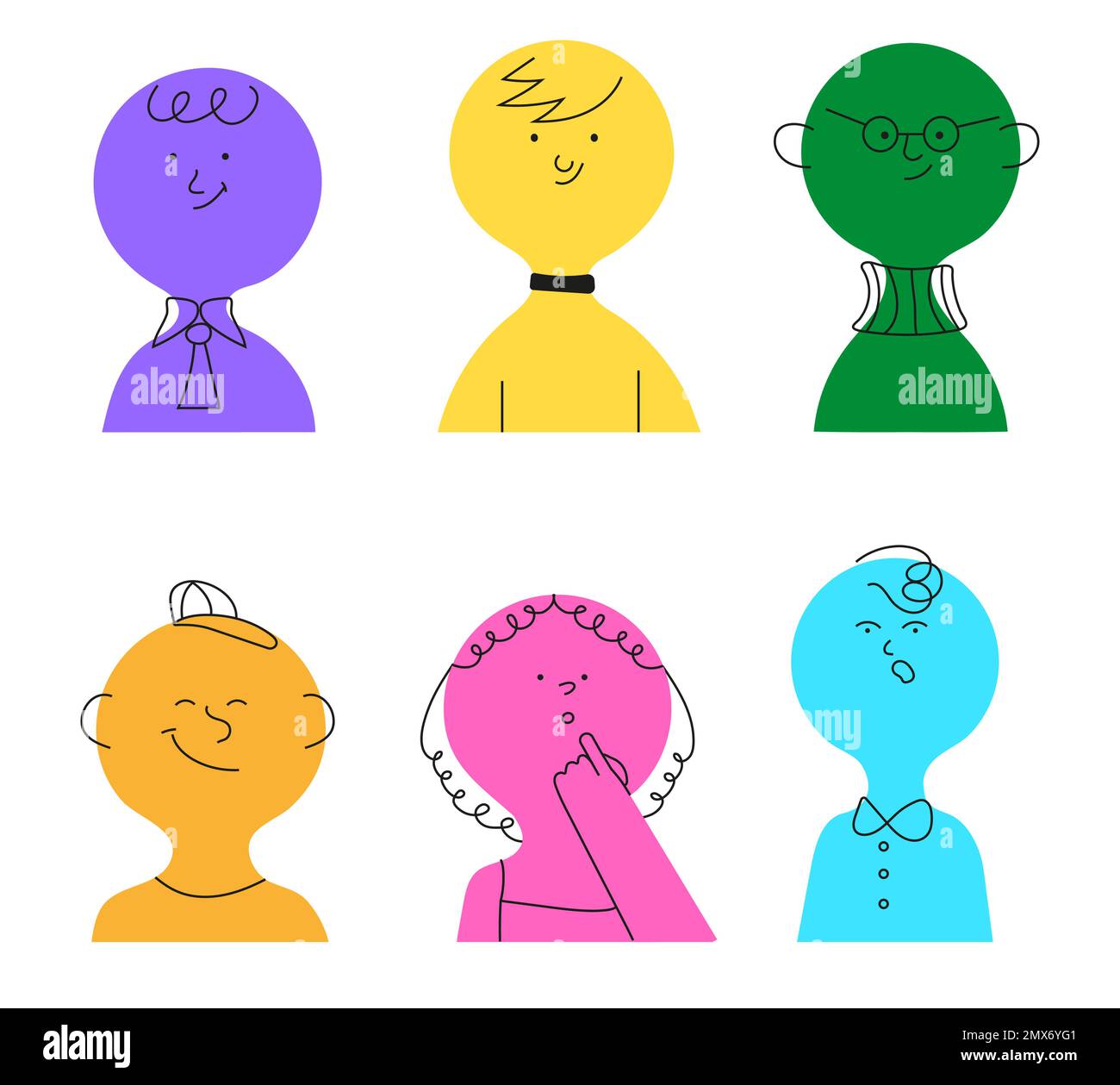 Colorful cute children face set vector. Funny toldder heads smiling ...