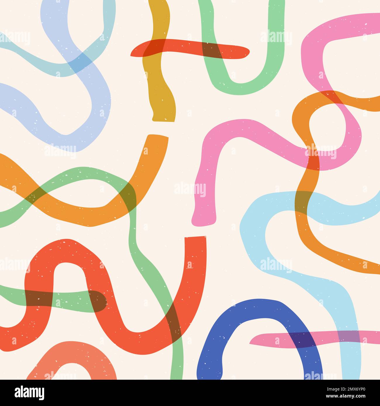 Colorful geometric shape background in trendy riso graph print texture ...