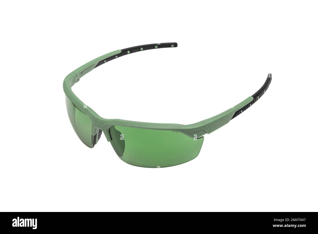 Modern goggles for eye protection. Glasses with plastic frames and ...