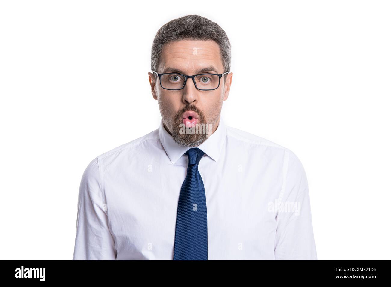 shocked man isolated on white. shocked man at studio. shocked man on ...
