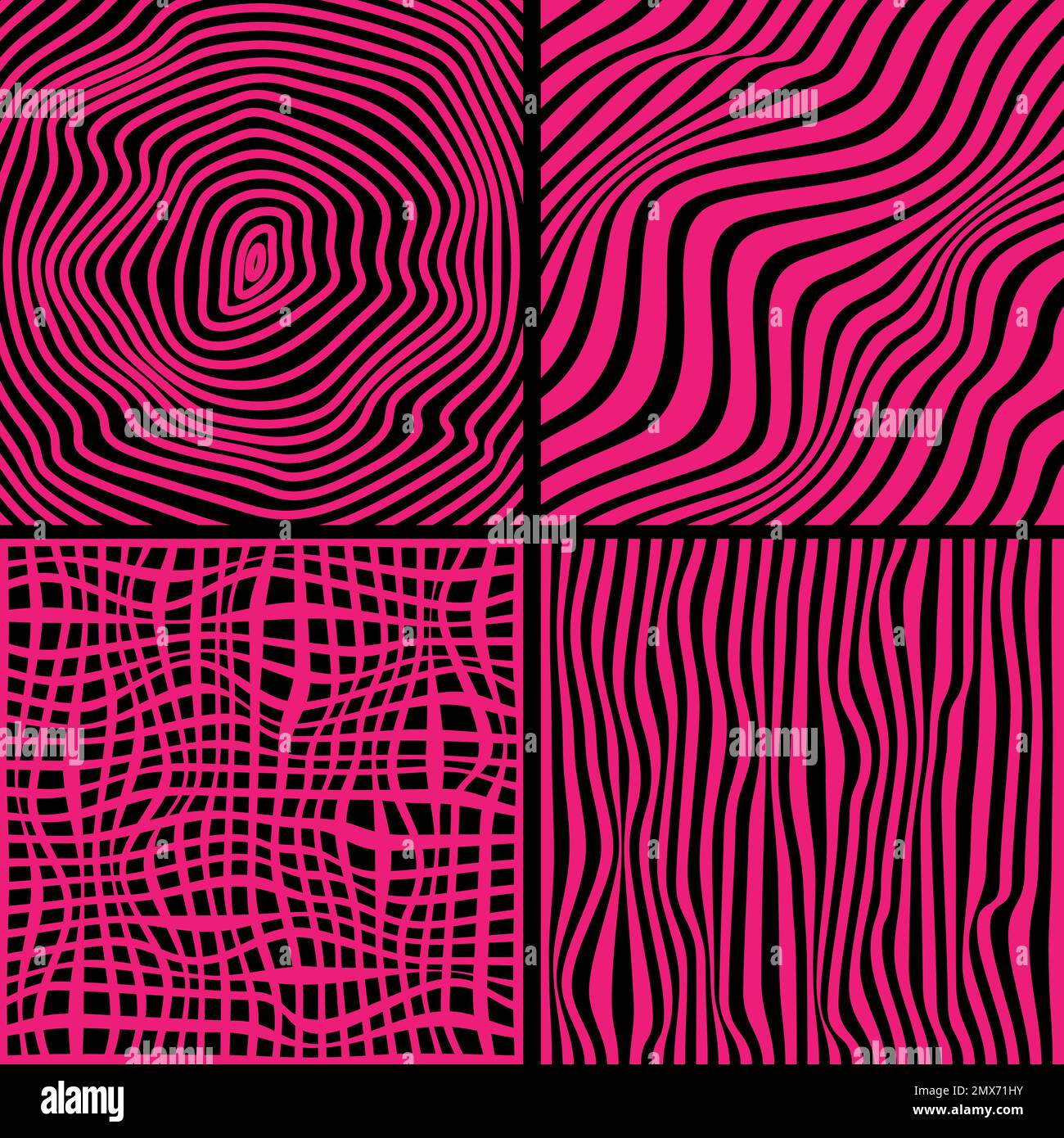 Set distortion lines background. Distort stripes, abstract modern ...