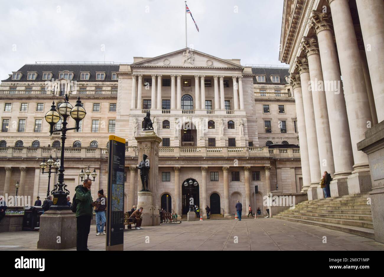 London, UK. 2nd February 2023. A view of the Bank of England as it ...