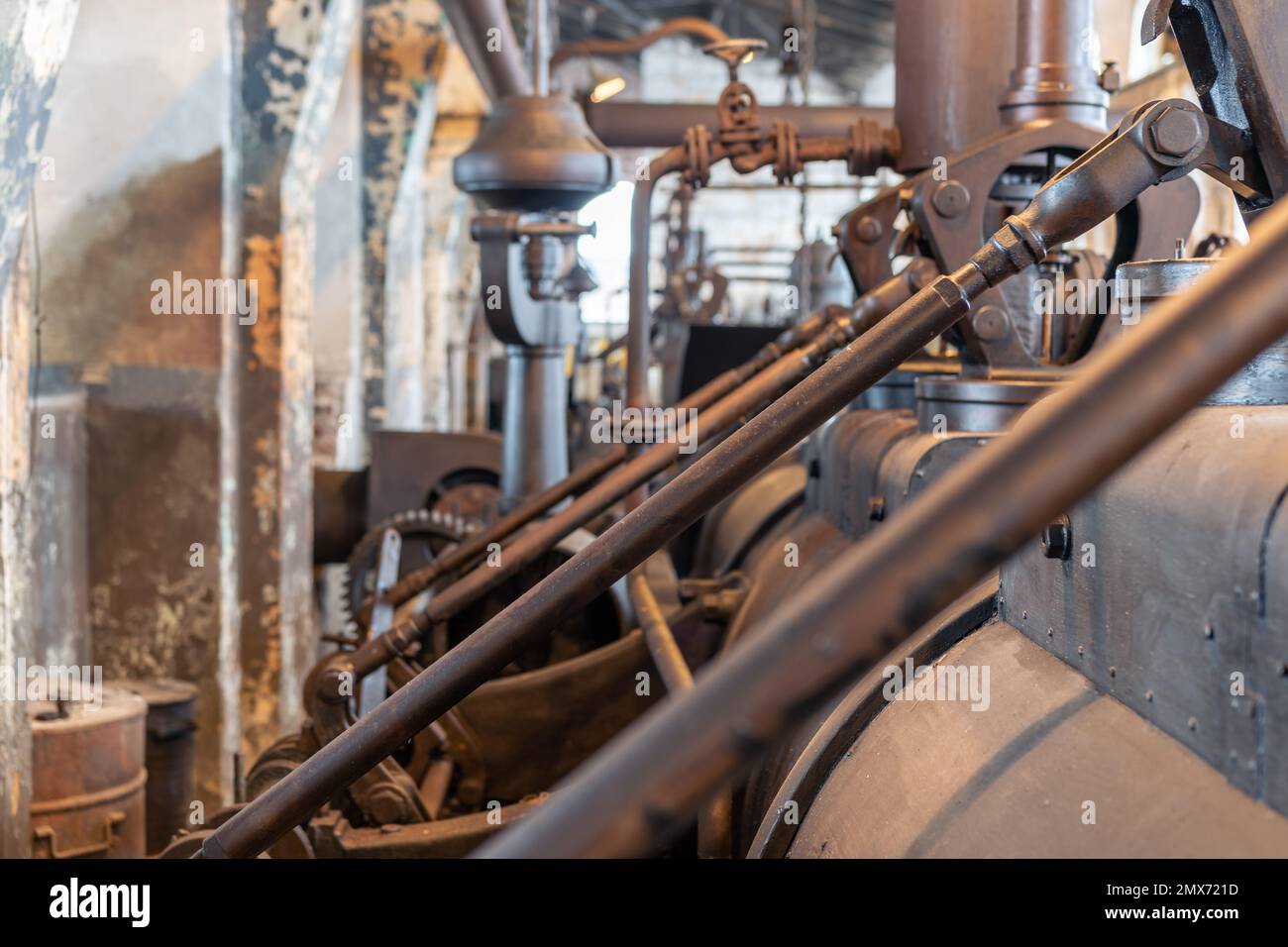Detail of steam engine from 1903. Important part of technological line ...
