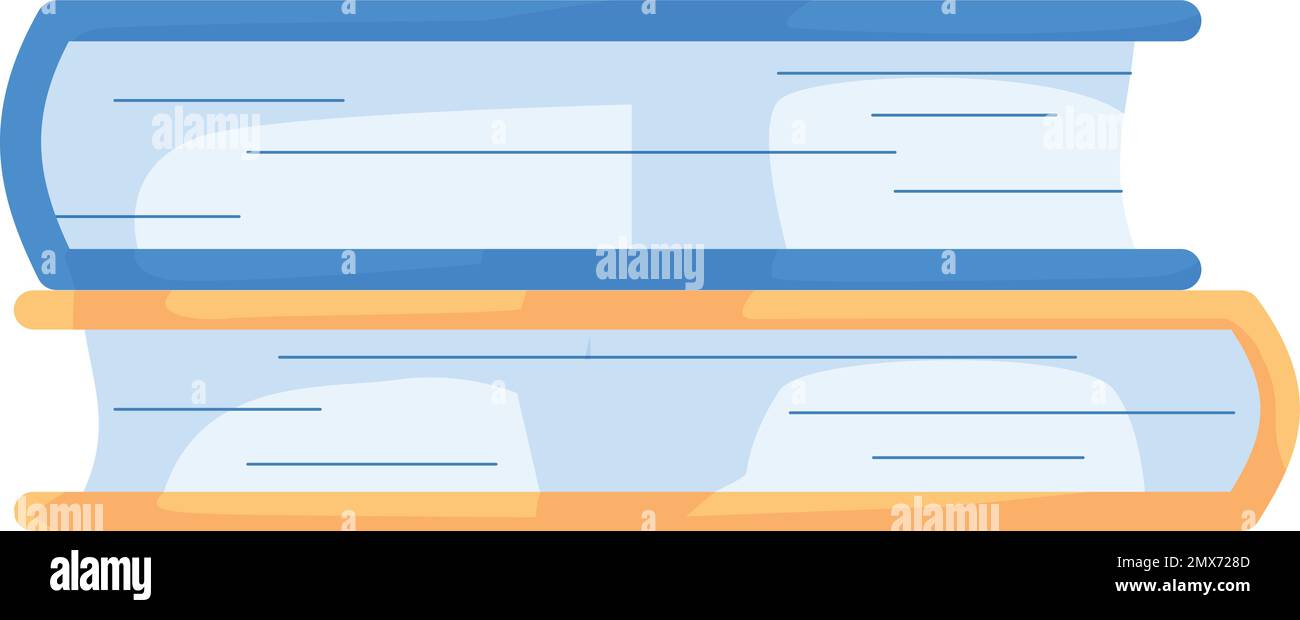 Book stack. Cartoon reading icon. Study symbol isolated on white ...