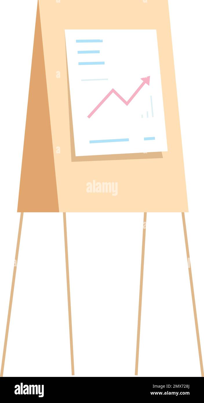 Business chart flipchart board. Financial growth presentation cartoon ...