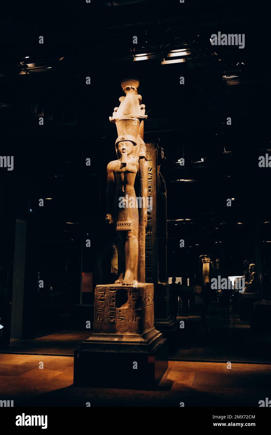 Turin, Italy - June 21th 2022: Exhibition of mummies, artifacts and ...