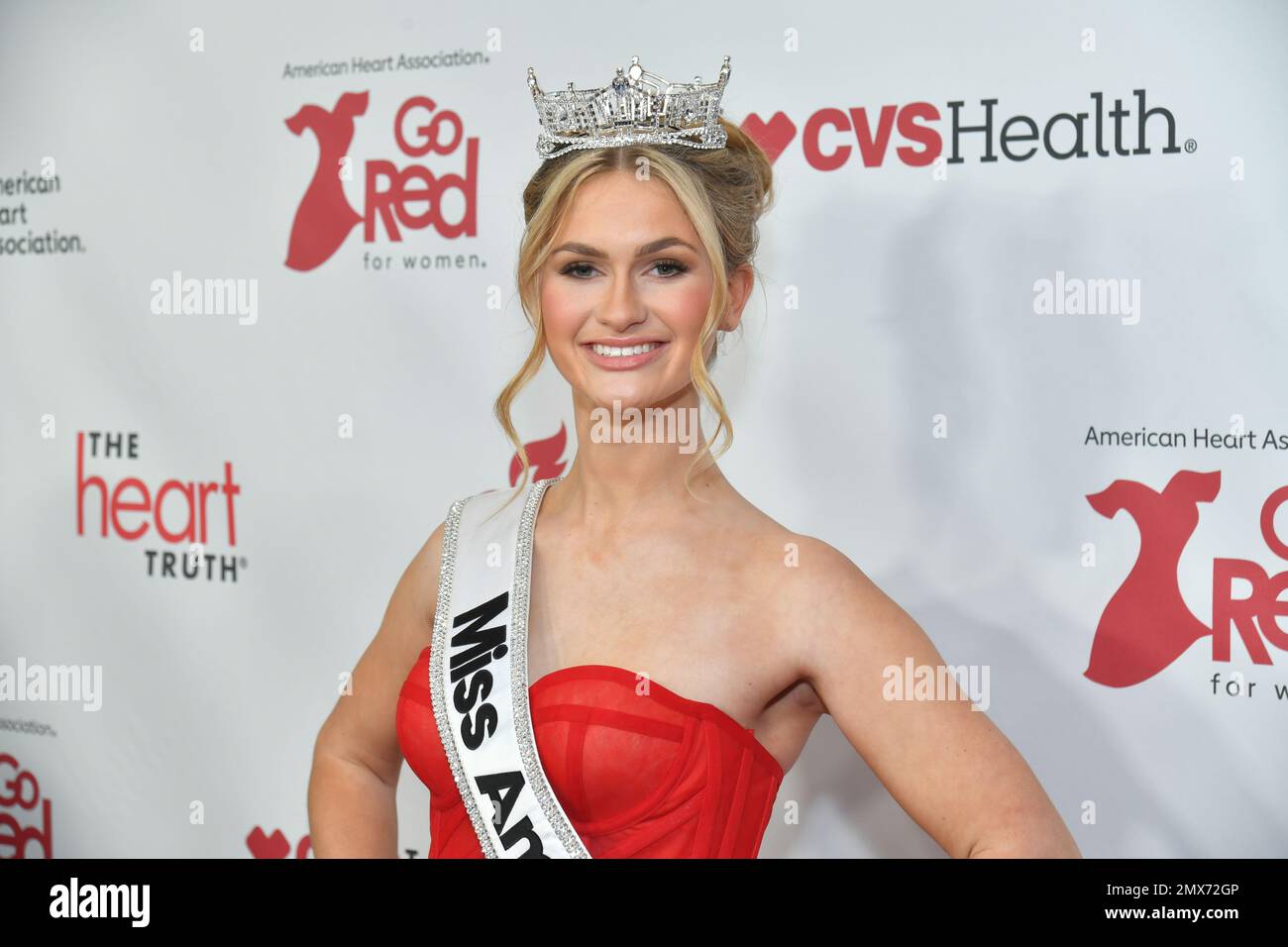 Miss America 2023 Grace Stanke Attends The American Heart Associations Go Red For Women Red