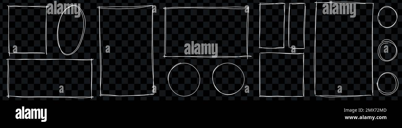 Rectangle frame line. square shape outline on hand draw style. vector ...