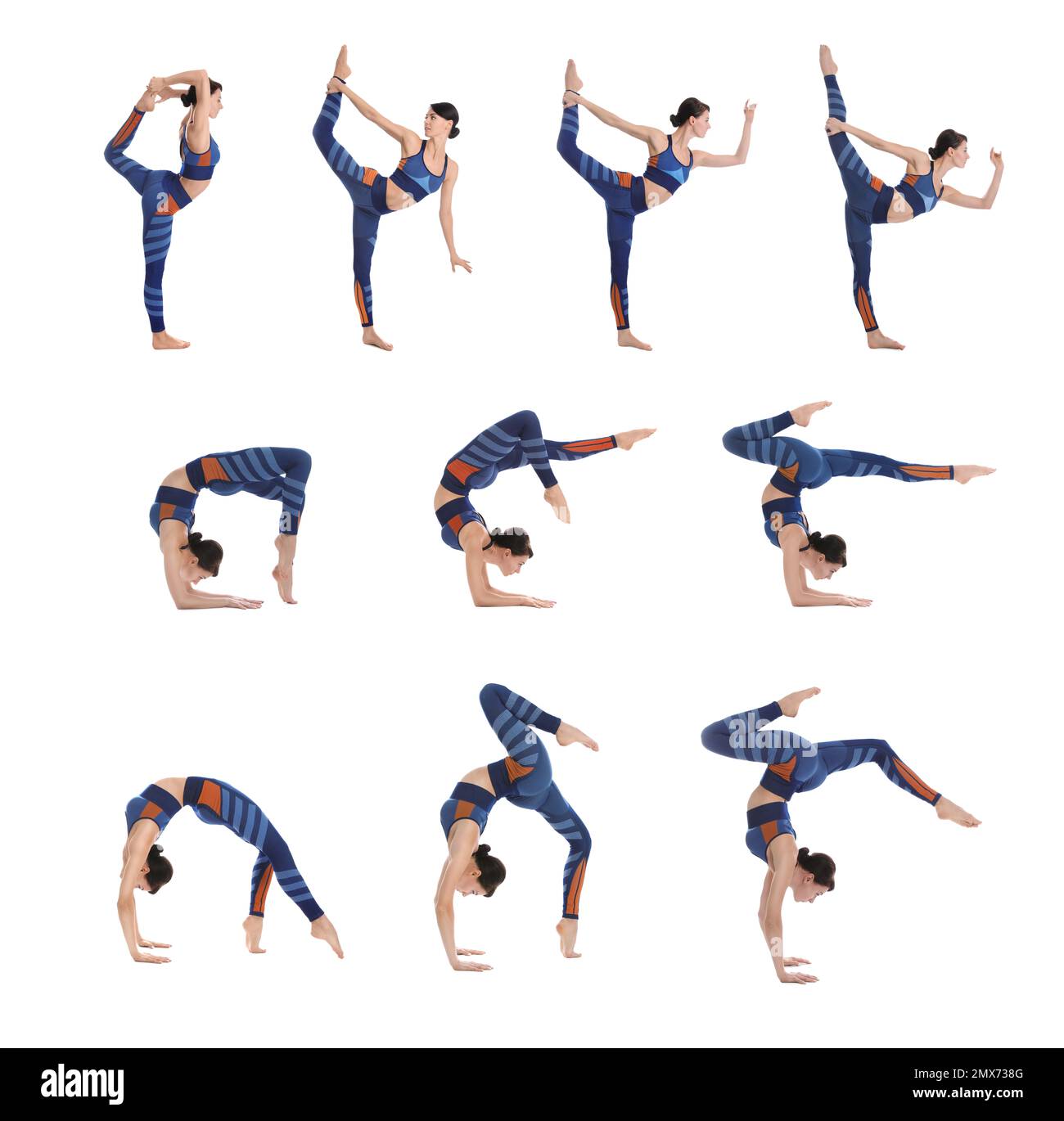 Collage woman doing yoga on hi-res stock photography and images - Alamy