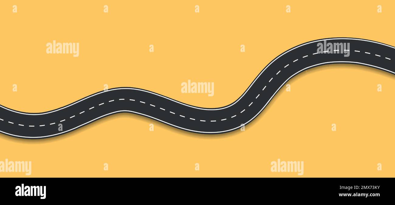 Top view on road map. Curve highway roadway. Vector infographic Stock ...