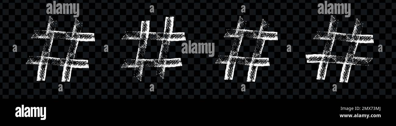 Hand drawn hashtag. Hash doodle grunge. Flat vector illustration Stock ...